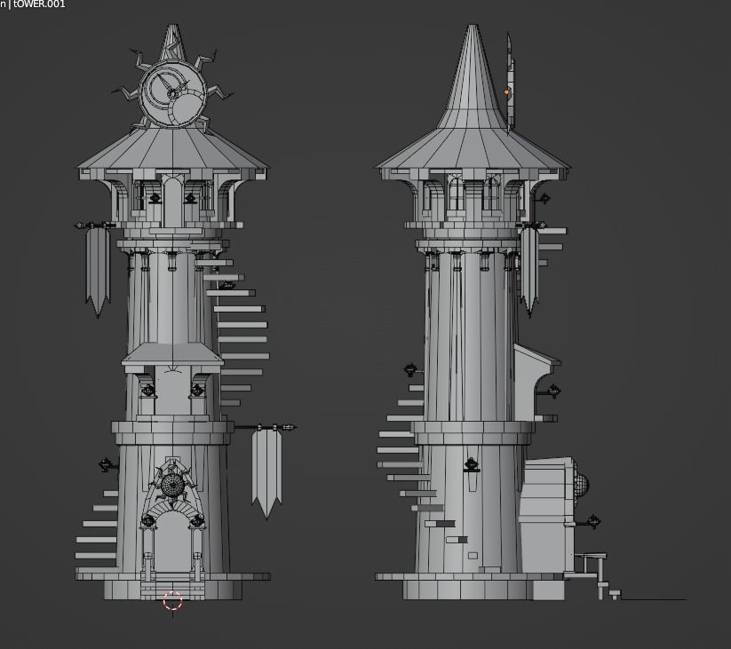 3D model Low poly Fantasy Tower VR / AR / low-poly | CGTrader