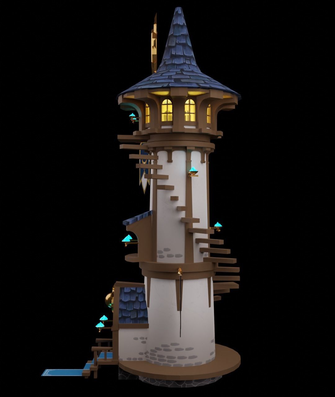 3D model Low poly Fantasy Tower VR / AR / low-poly | CGTrader