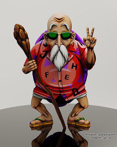 Dragonball Master Roshi - Master Senin - Mestre Kame - Figure 3D model ...