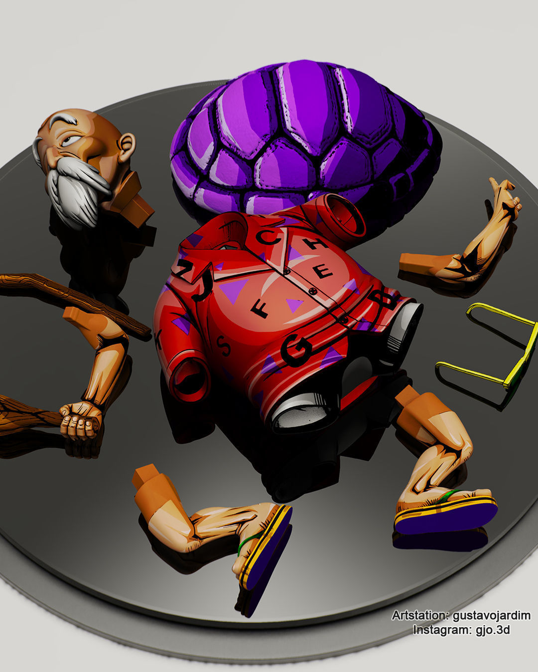 Dragonball Master Roshi - Master Senin - Mestre Kame - Figure 3D model ...