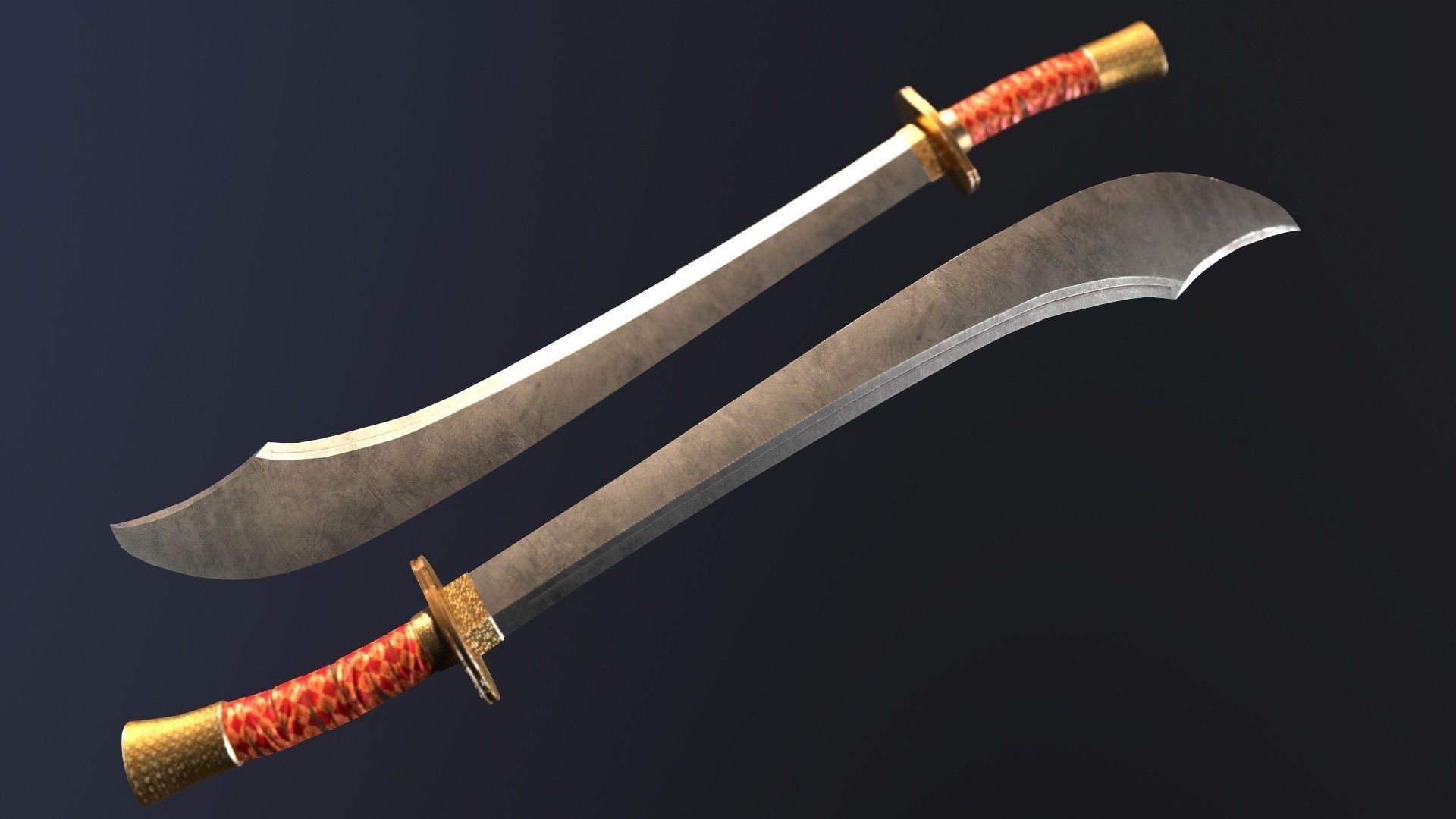 3D model Chinese Broad Sword PBR VR / AR / low-poly | CGTrader