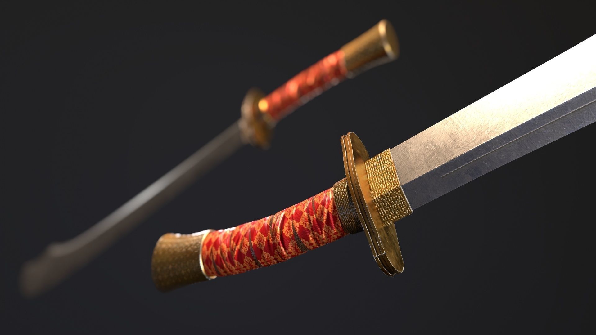 3D model Chinese Broad Sword PBR VR / AR / low-poly | CGTrader