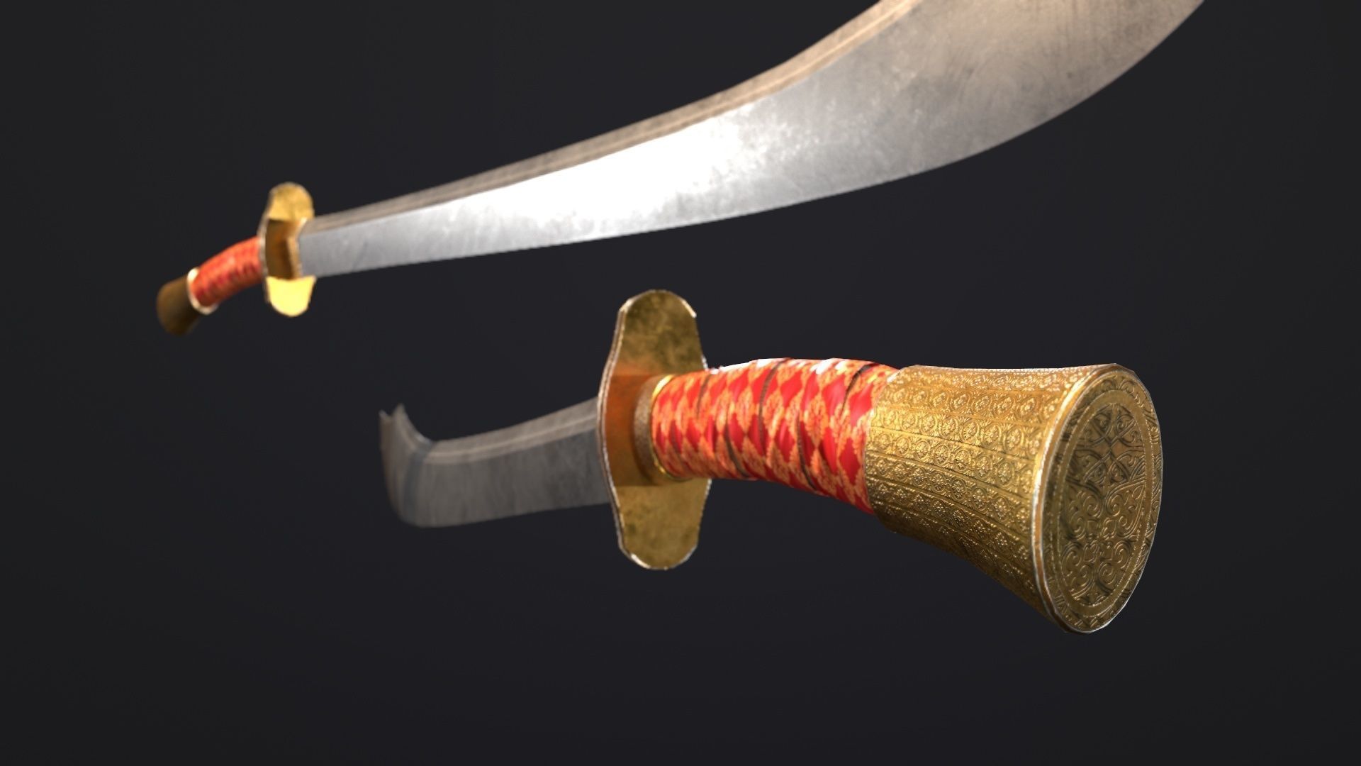 3D model Chinese Broad Sword PBR VR / AR / low-poly | CGTrader