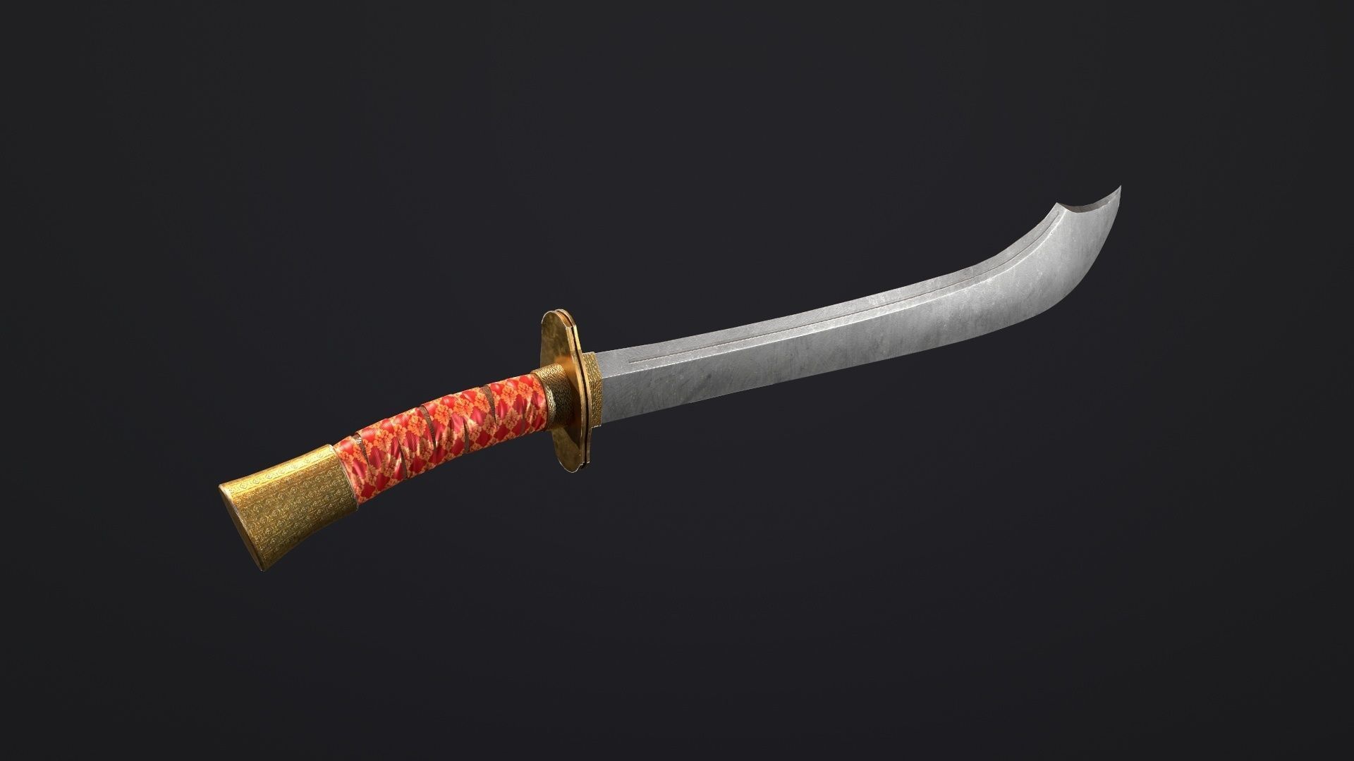 3D model Chinese Broad Sword PBR VR / AR / low-poly | CGTrader
