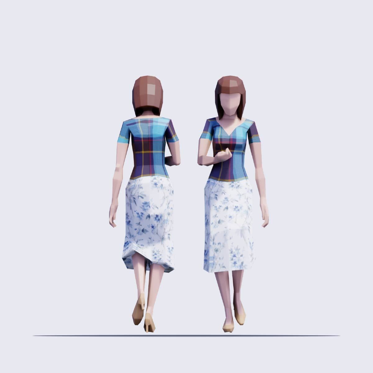 3D model Spring People - Animated and Rigged VR / AR / low-poly | CGTrader
