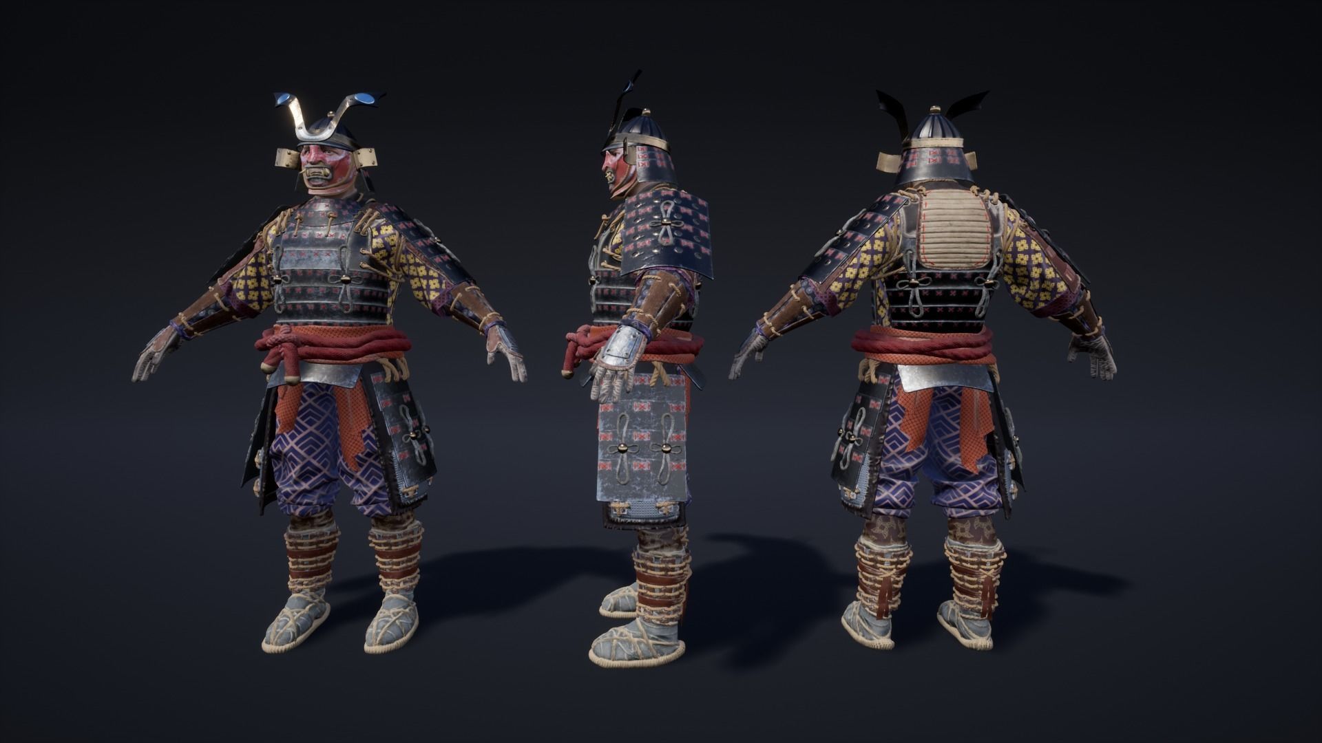 3D model SAMURAI three swords VR / AR / low-poly | CGTrader