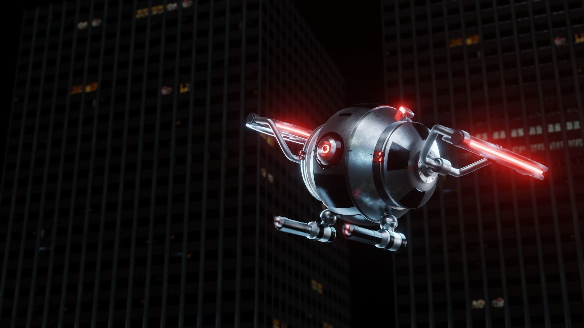 Sci-Fi Security Drone free 3D model animated | CGTrader