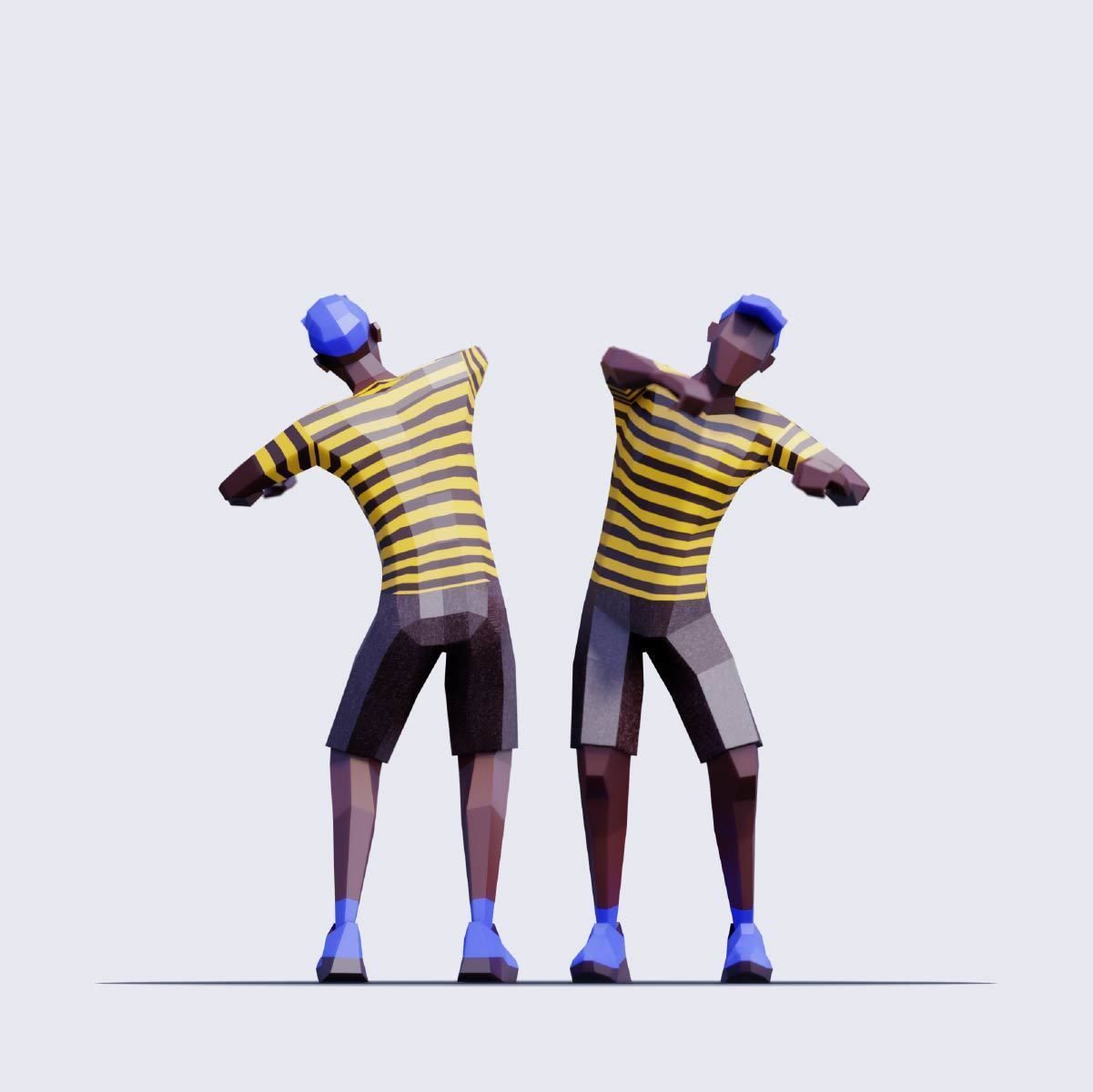 3D model Cheering Crowd Pack - Animated and Rigged VR / AR / low-poly ...