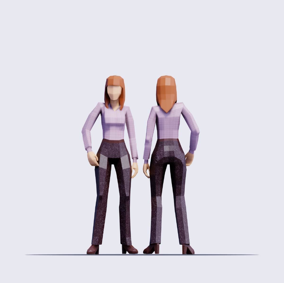 3D model Business People - Animated and Rigged VR / AR / low-poly ...