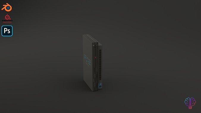 3D model PlayStation 2 game-ready 3D model phone with icon VR / AR ...
