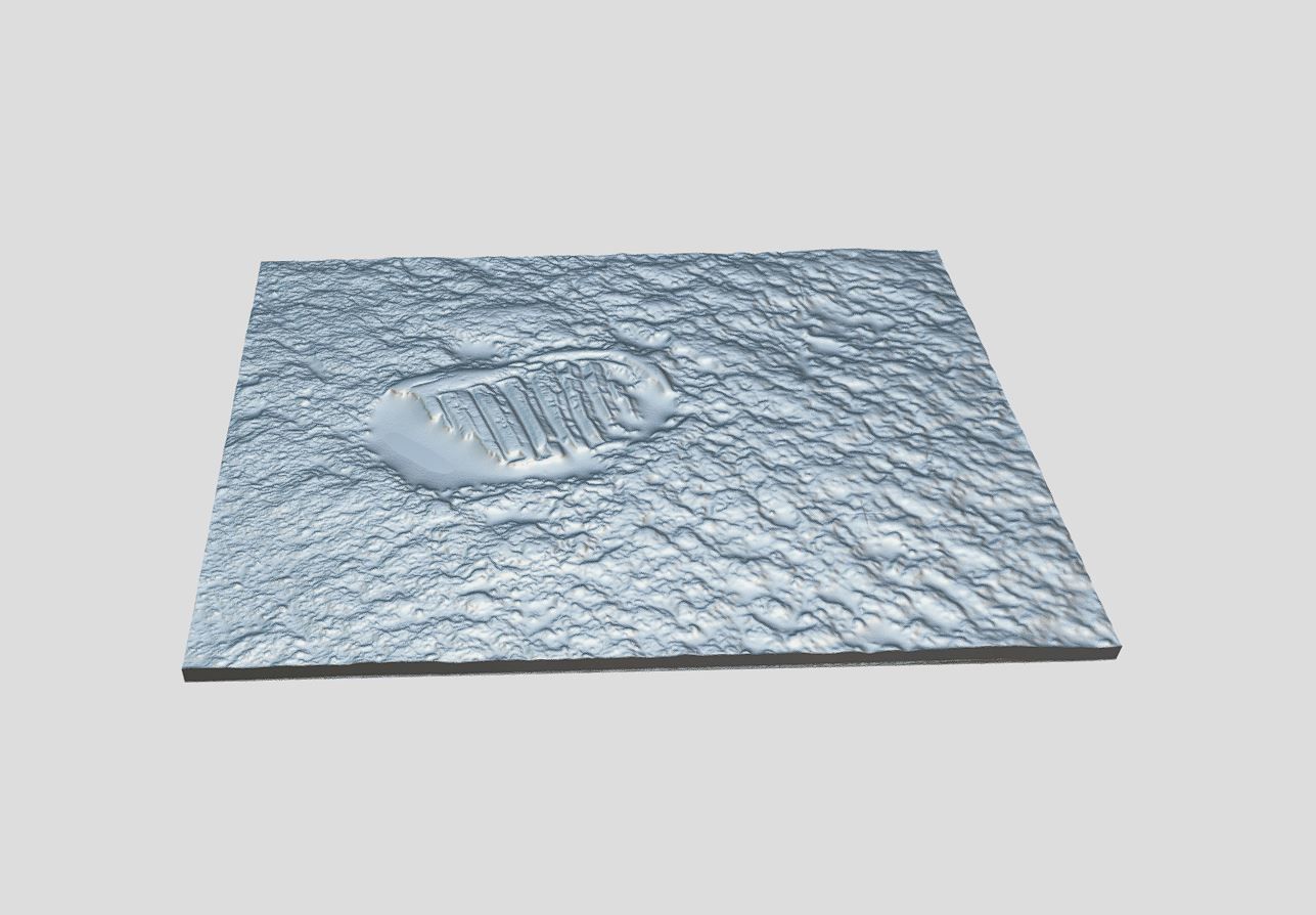 3D model Astronaut footprint on the Moon-3D print VR / AR / low-poly ...