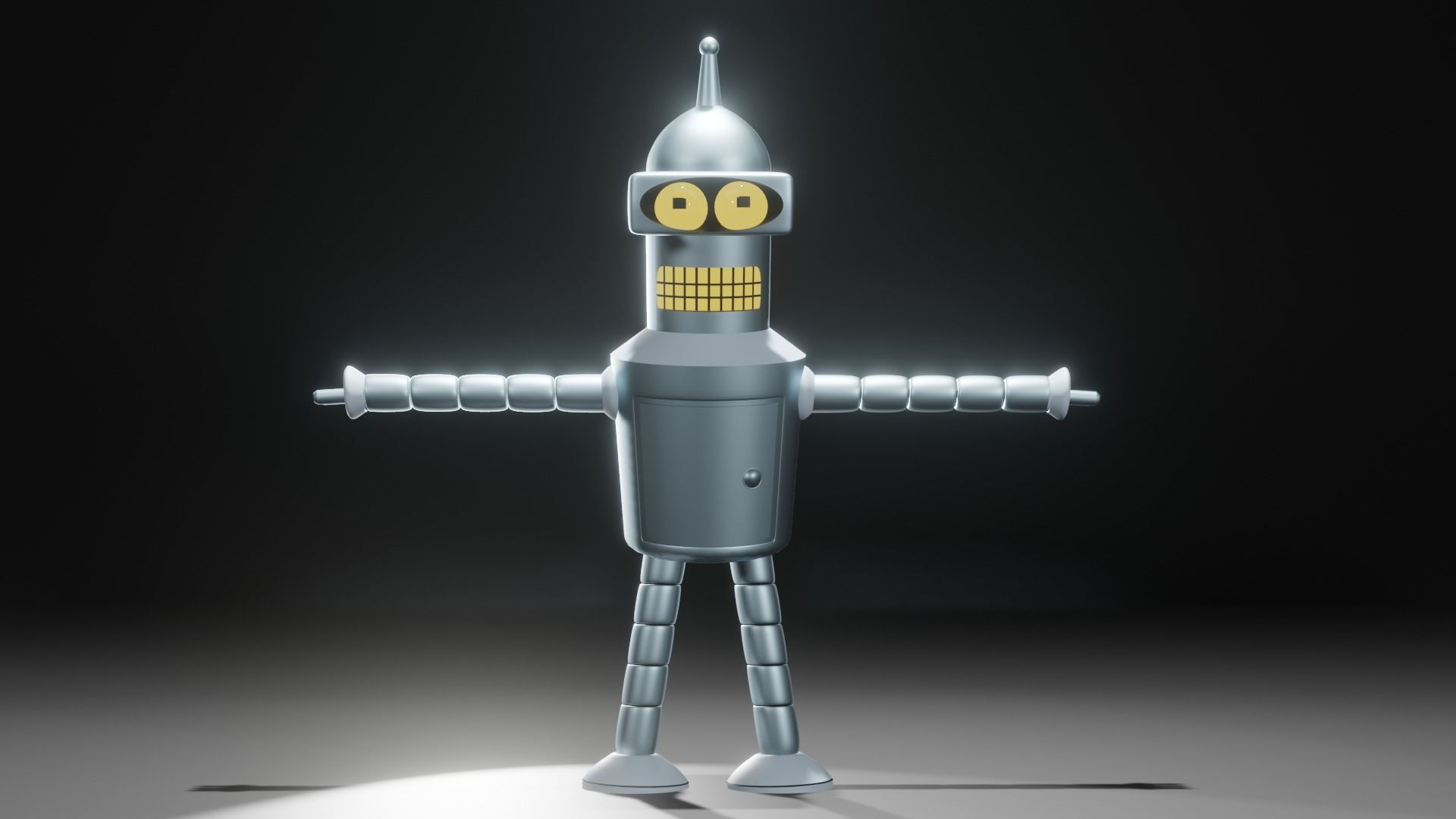 Bender from the futurama 3D model animated rigged | CGTrader