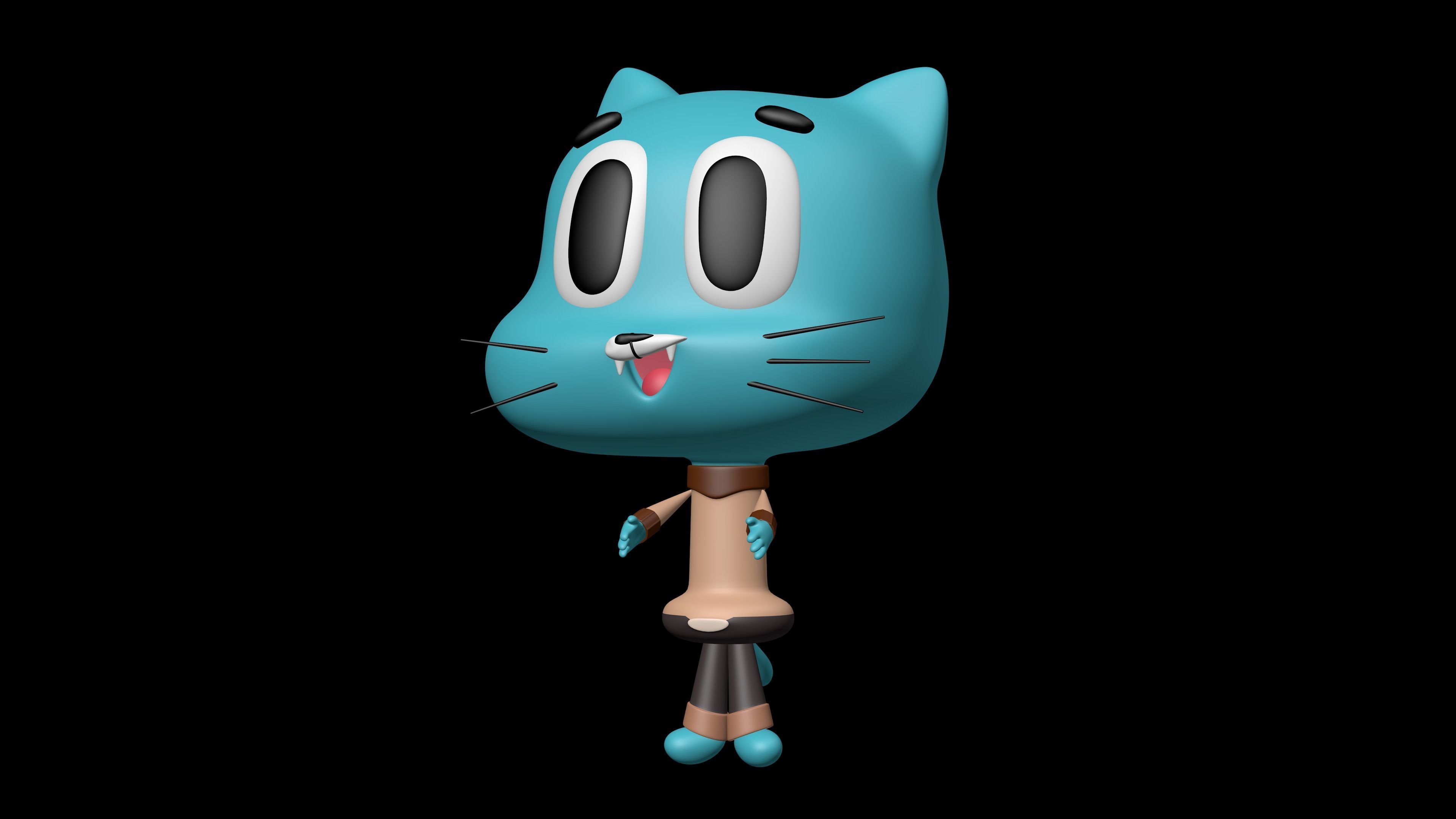 Gumball low poly cartoon cat 3D model | CGTrader