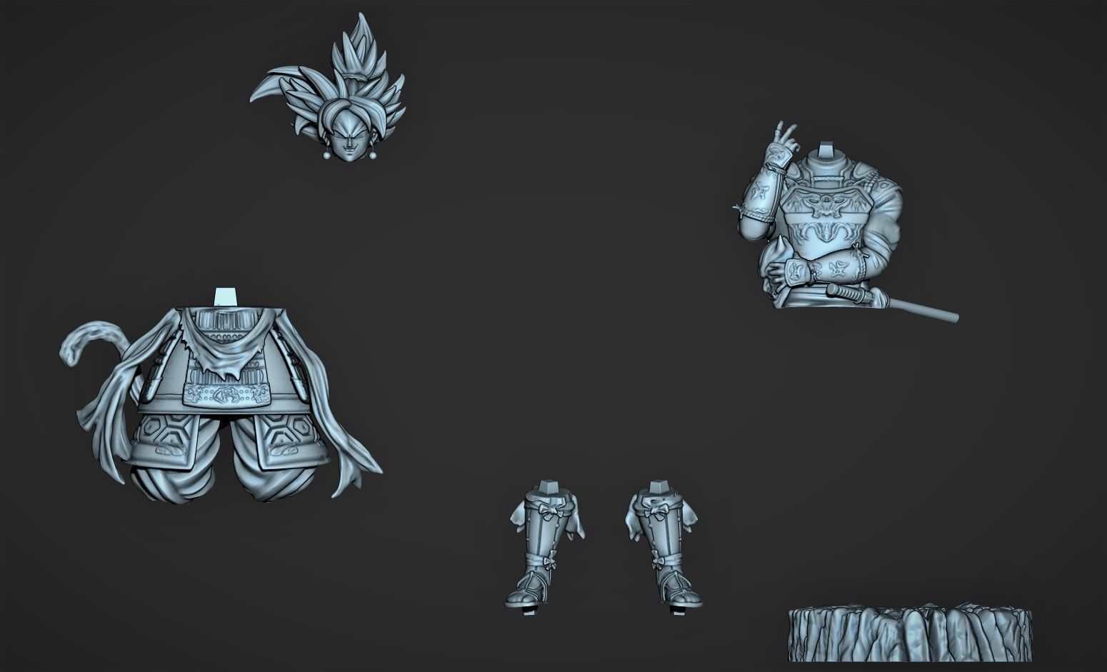 Goku Samurai Rose 3D model 3D printable | CGTrader