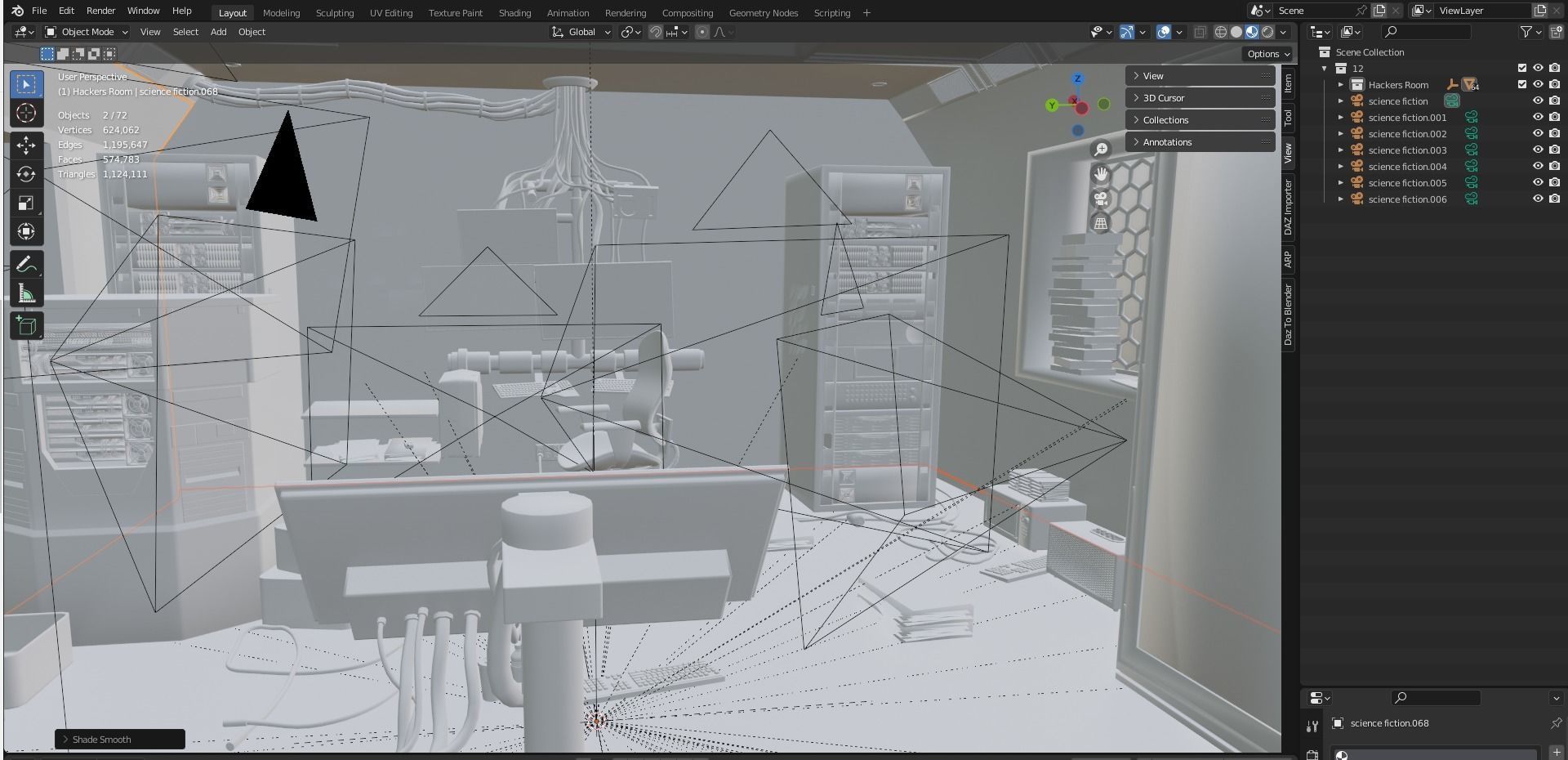Science Fiction Hacker Server Room 3d Model Cgtrader