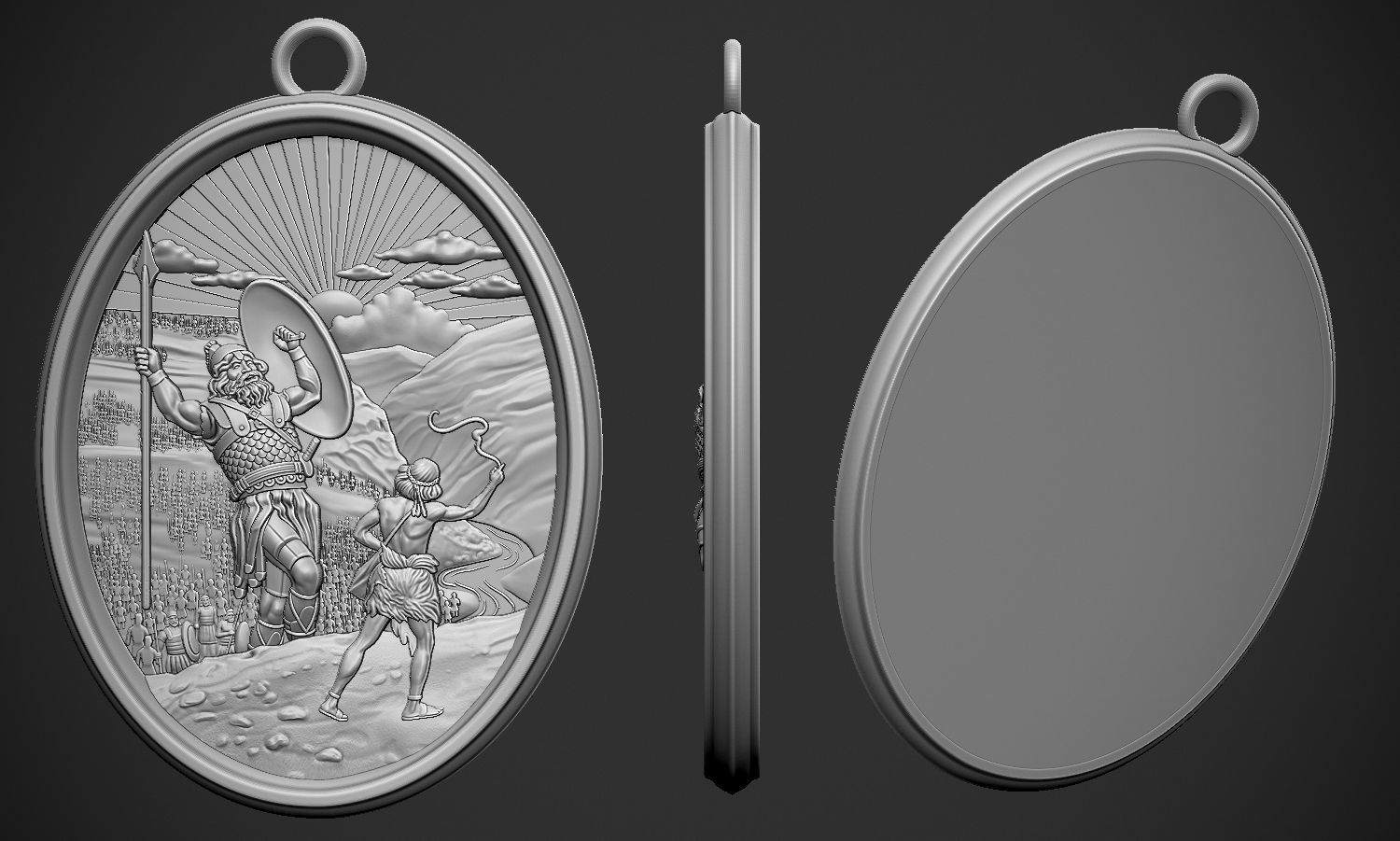 David and Goliath 3D model 3D printable | CGTrader