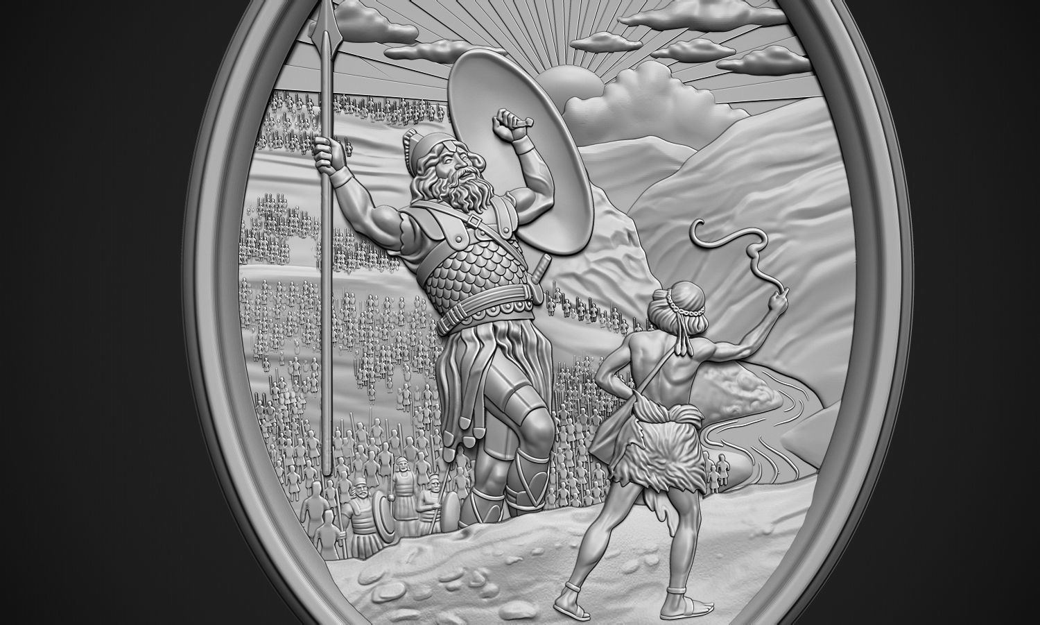 David and Goliath 3D model 3D printable | CGTrader