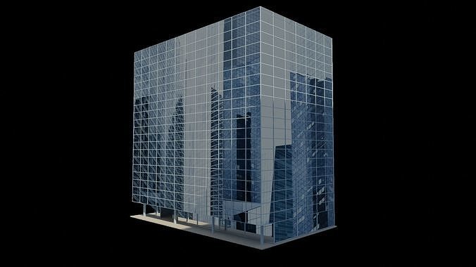 3D model BUILDING office with glass windows VR / AR / low-poly | CGTrader
