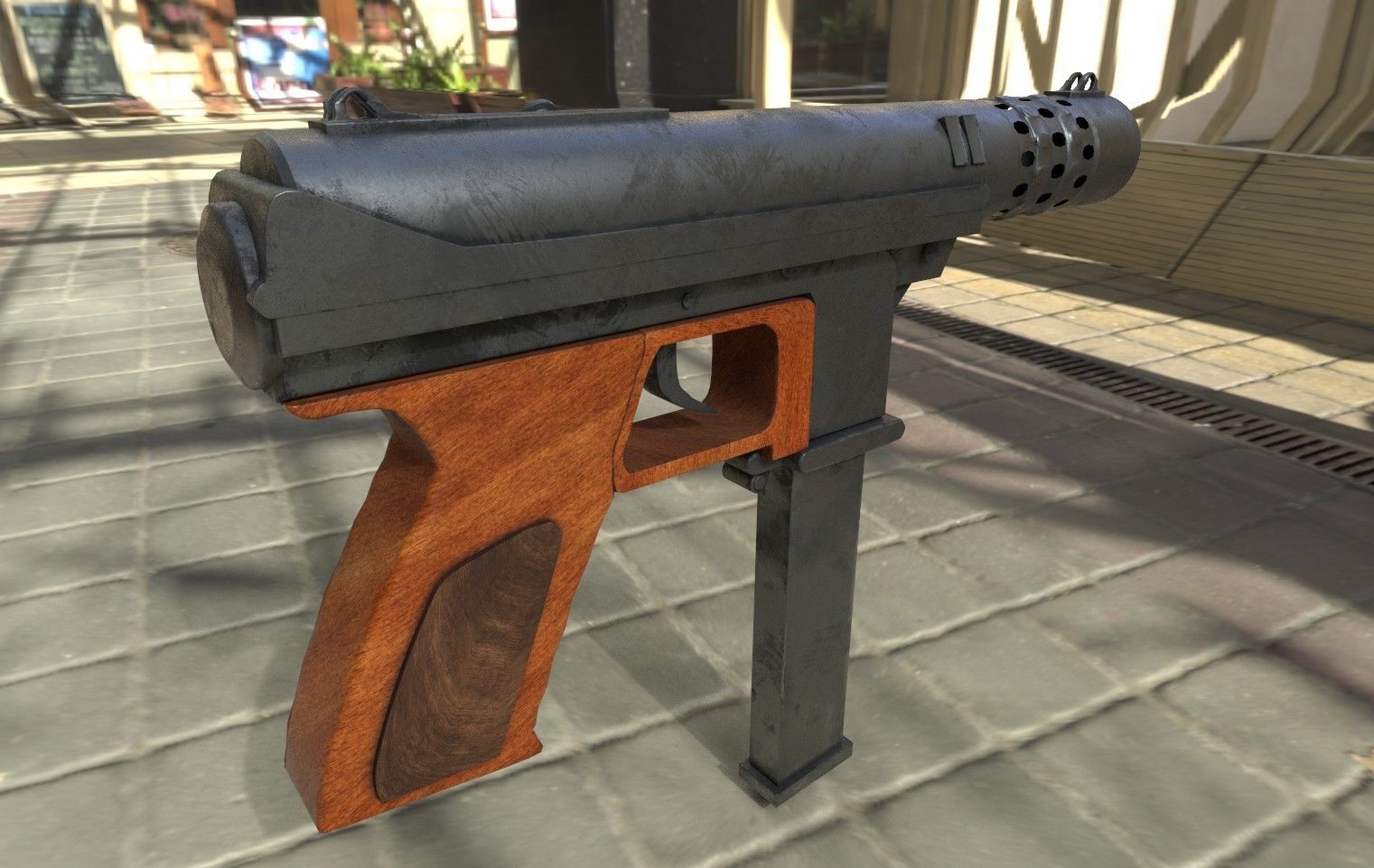 3D model Automatic handgun low poly game ready VR / AR / low-poly ...