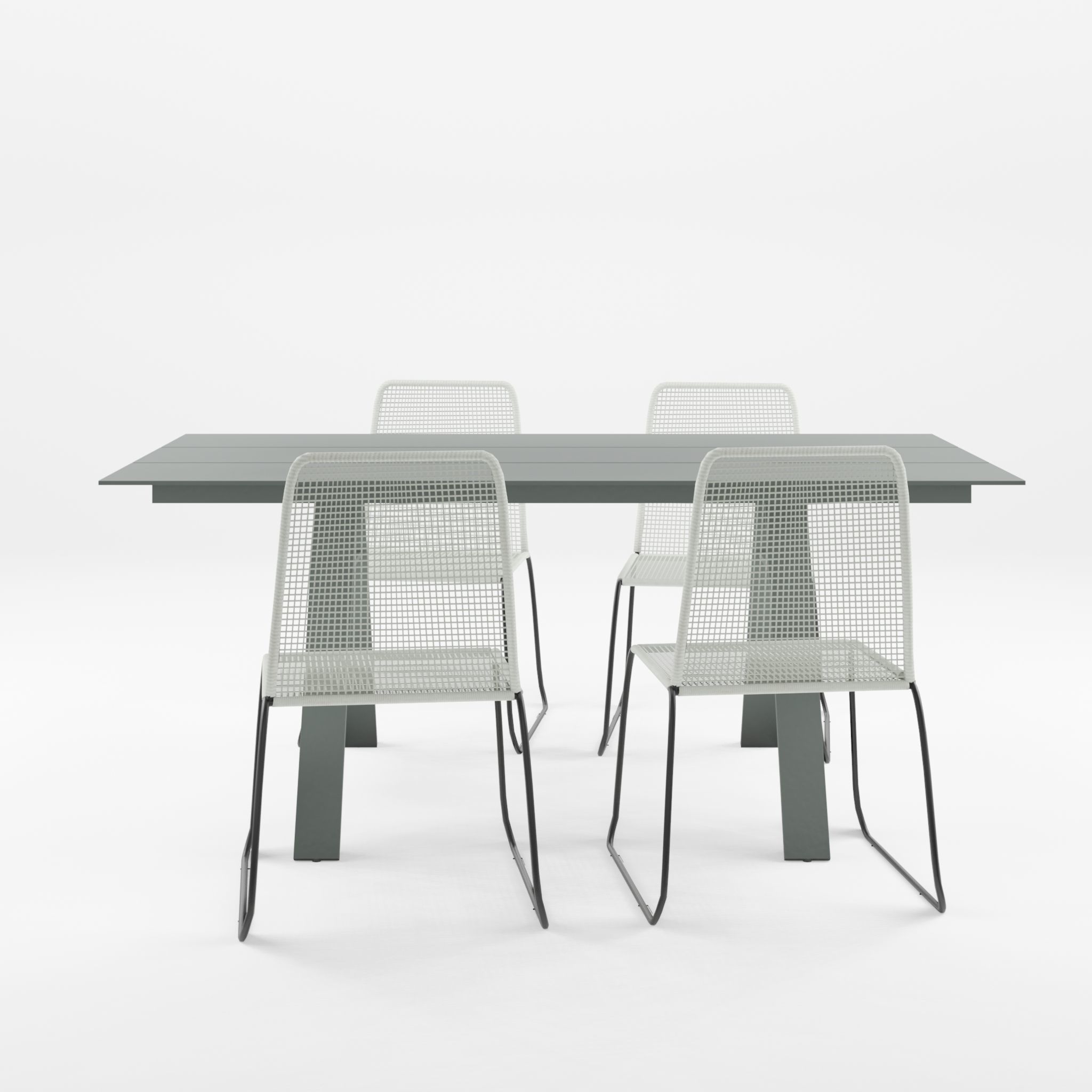 3D model Davo Dining Set 1 Table and 4 Chairs 3D Model VR / AR / low ...