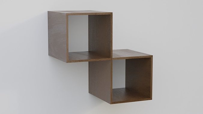 Wooden Cube Shelf free VR / AR / low-poly 3D model | CGTrader