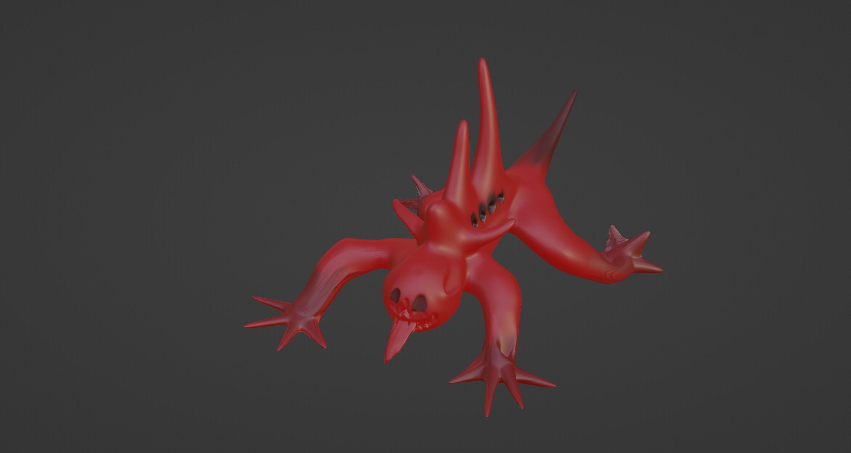 Crawling red monster lizard 3D model | CGTrader