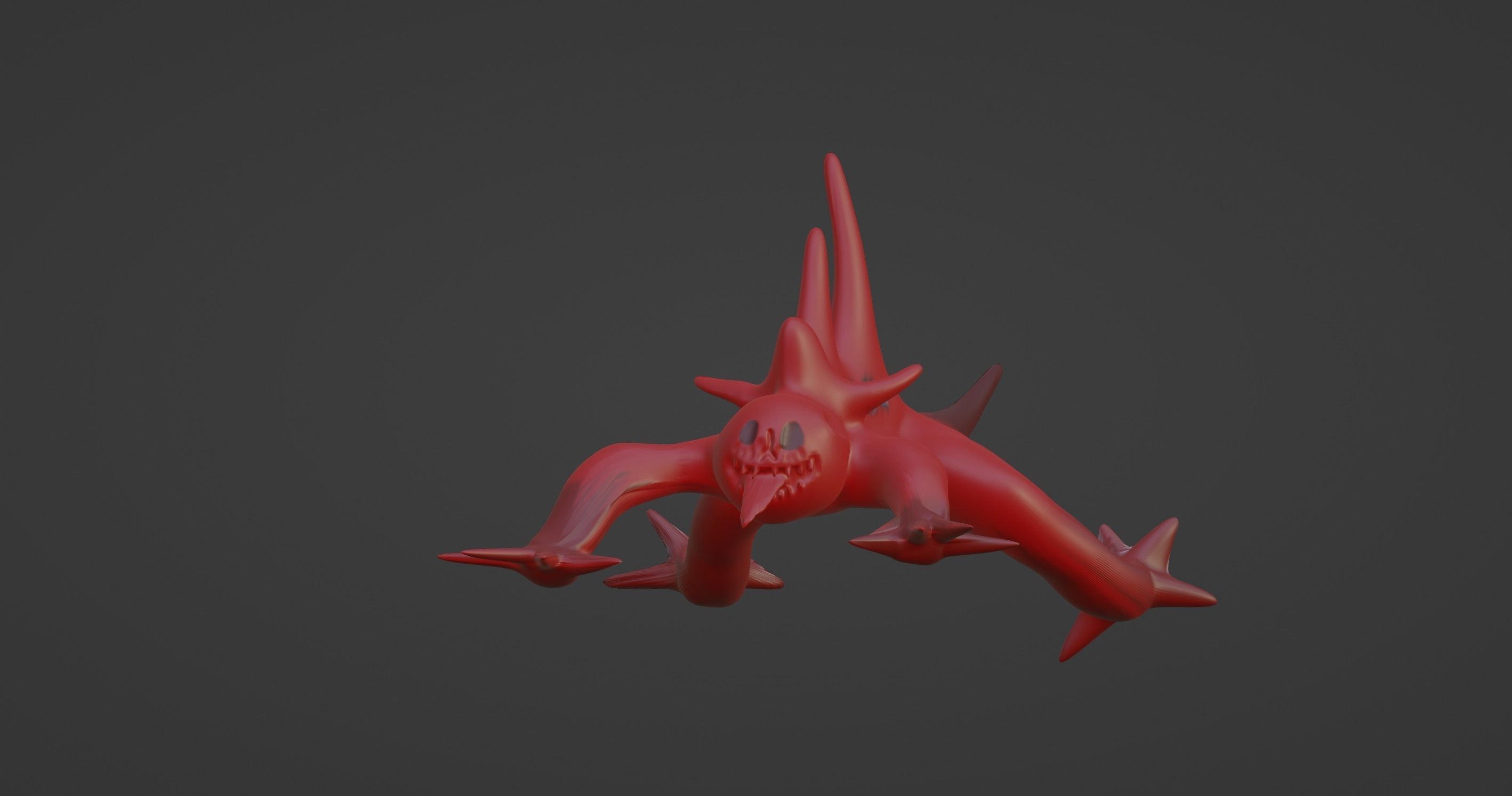 Crawling red monster lizard 3D model | CGTrader