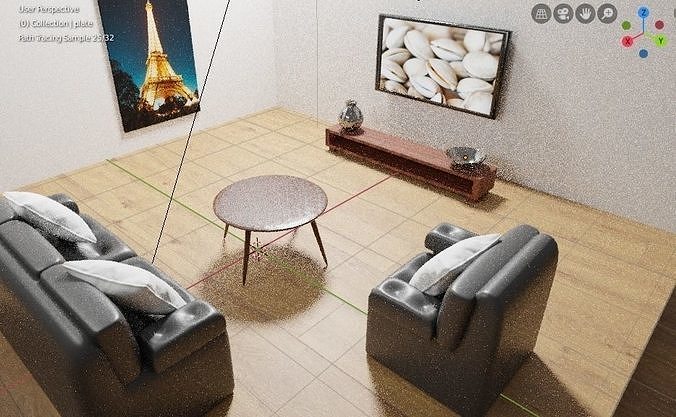 3D model A stylized living room with textures VR / AR / low-poly | CGTrader