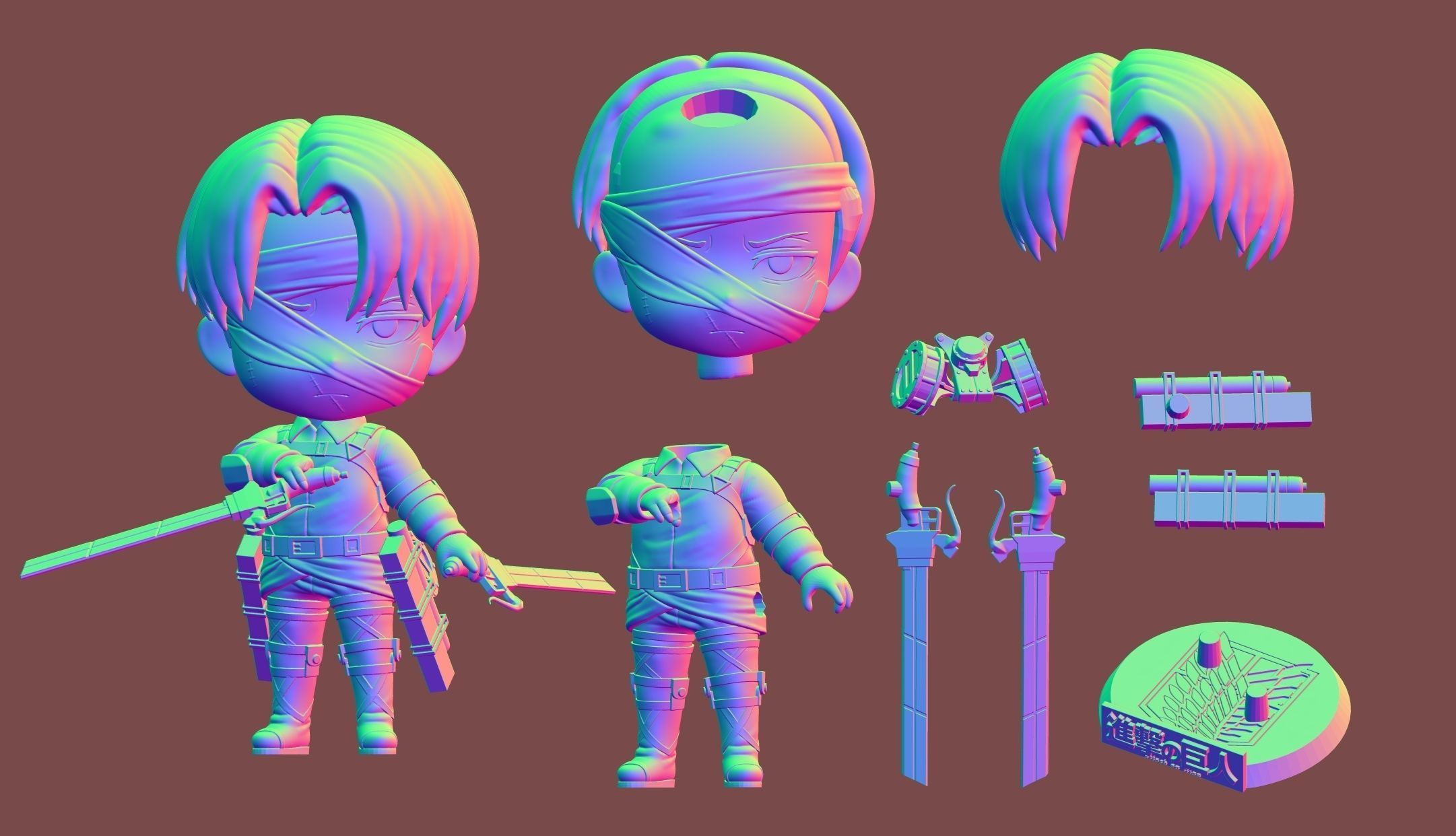 Levi Ackerman Shingeki no Kyojin 3D model 3D printable | CGTrader