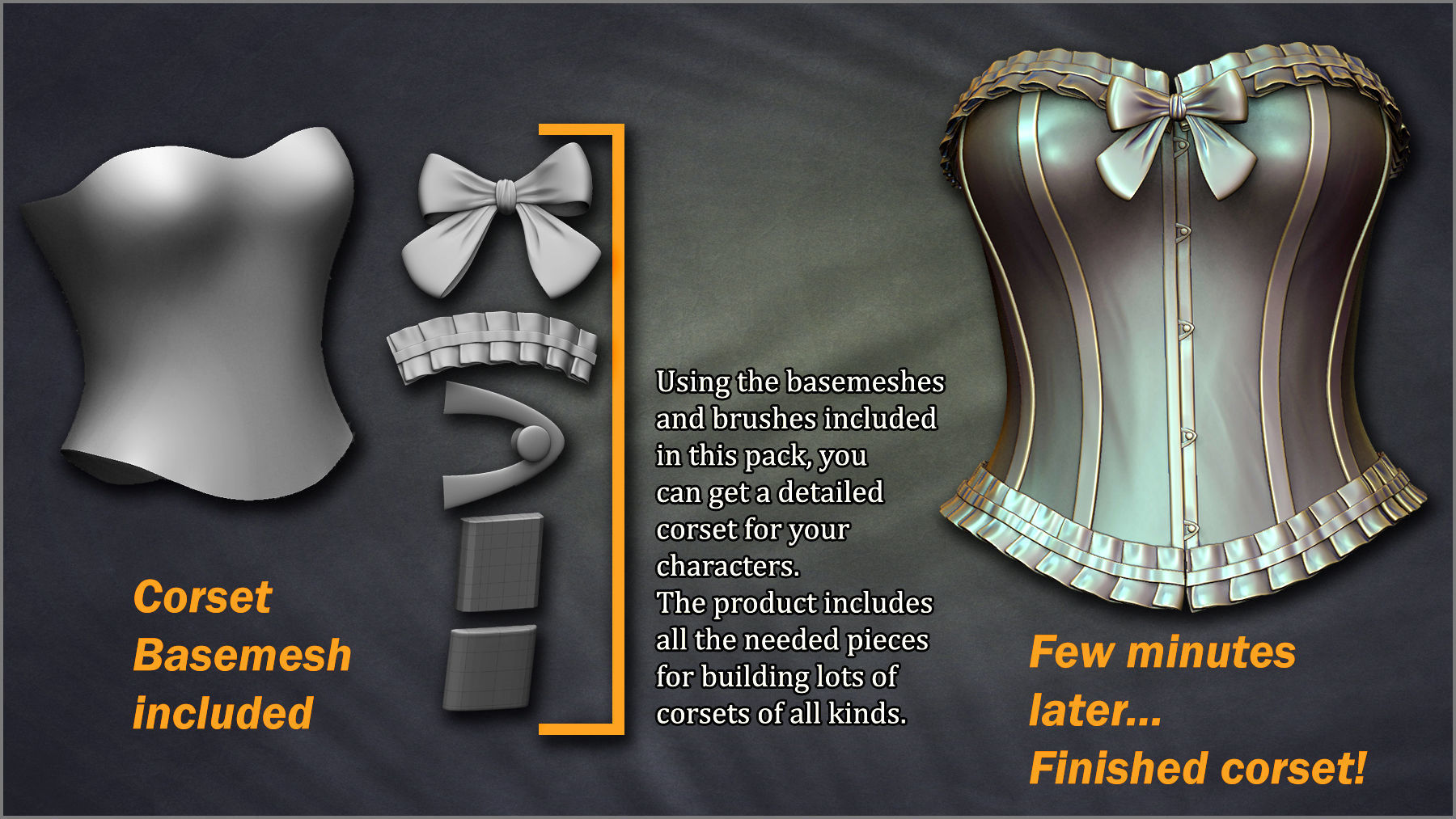 Corset Maker ZBrush brushes and Basemeshes 3D model | CGTrader