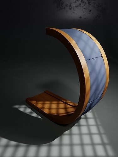 Modern Circular Wooden Chair 3D model | CGTrader
