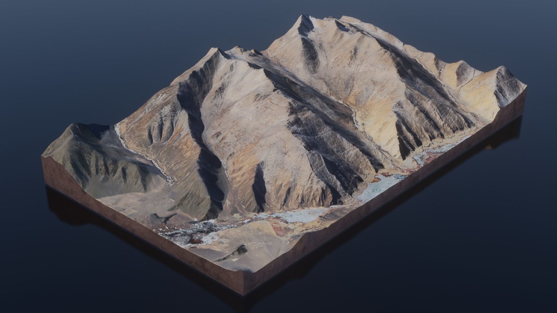Desert Terrain Model- Endless Adventures mountain in middle o... free ...