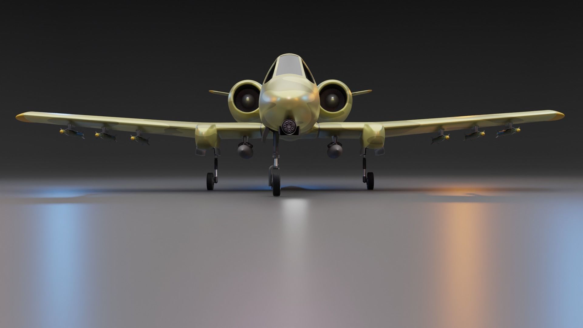 A 10 Thunderbolt Attack Plane 3D model animated | CGTrader