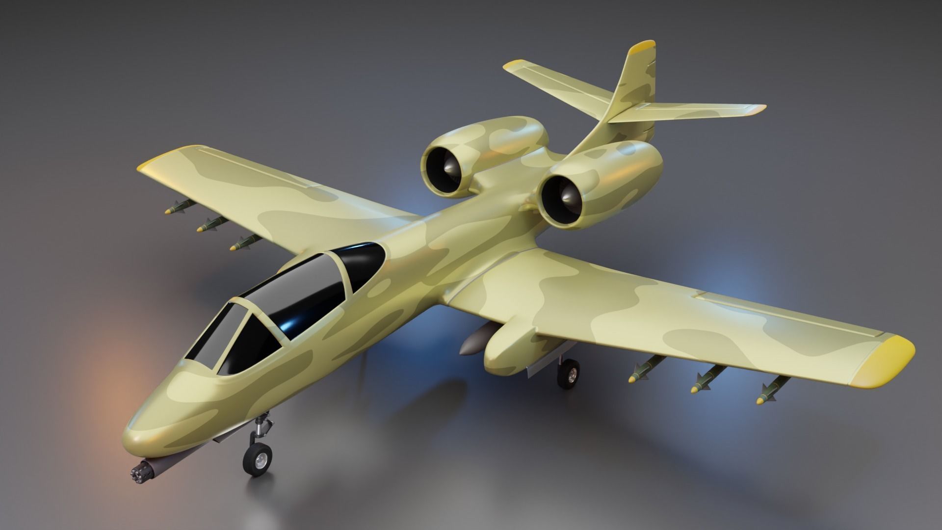 A 10 Thunderbolt Attack Plane 3D model animated | CGTrader