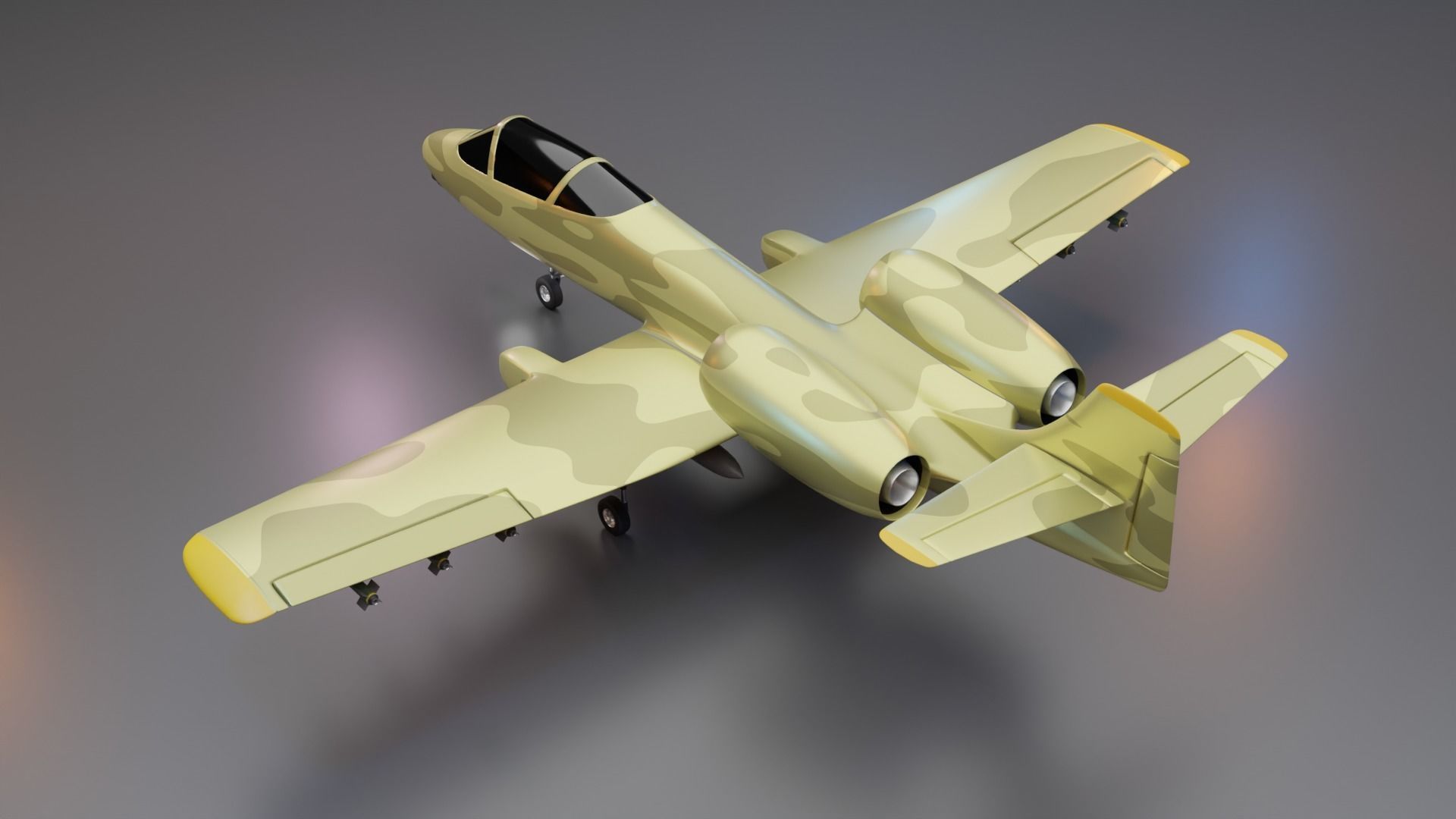 A 10 Thunderbolt Attack Plane 3D model animated | CGTrader