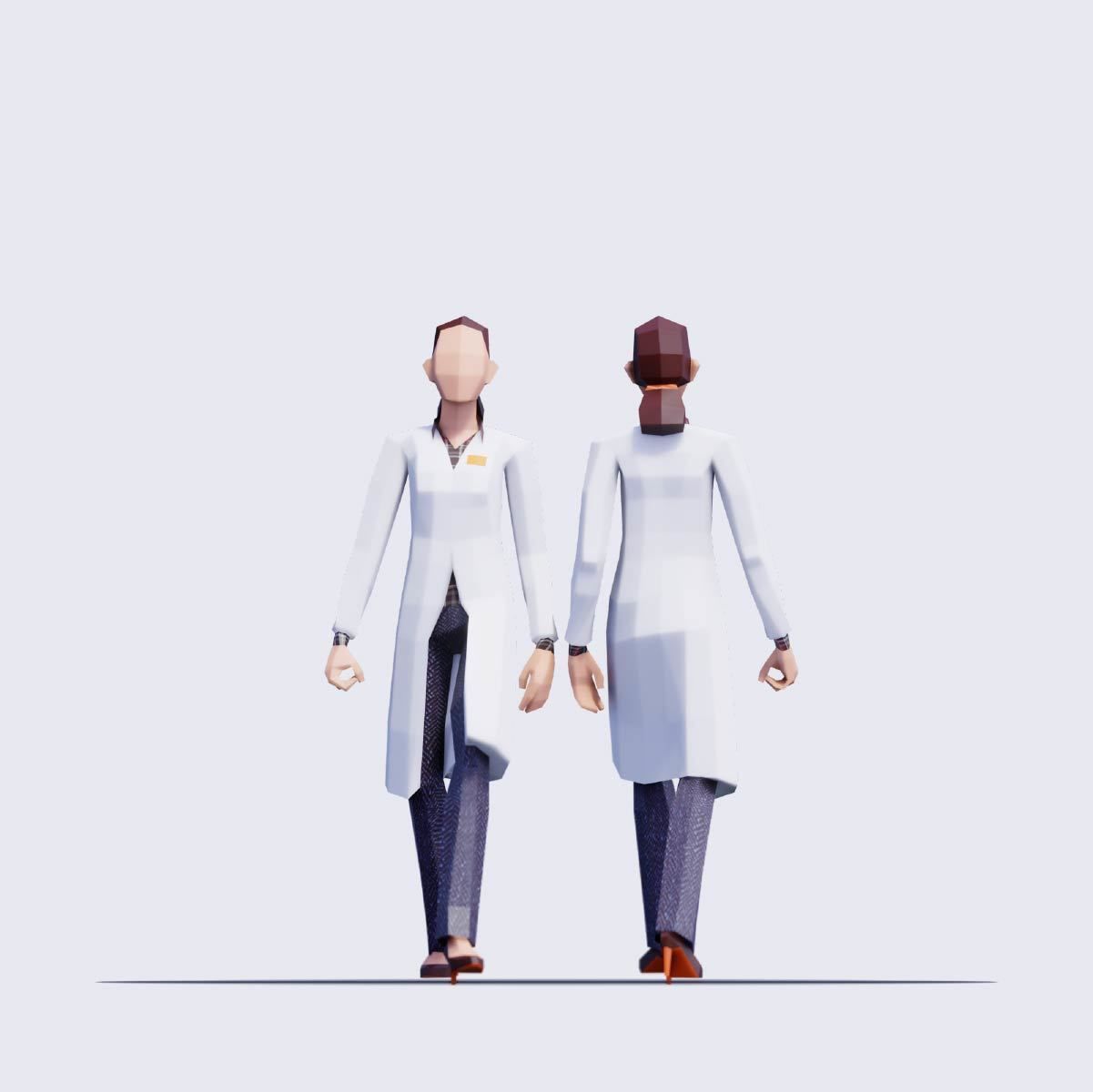 3D model Scientist People - Animated and Rigged VR / AR / low-poly ...