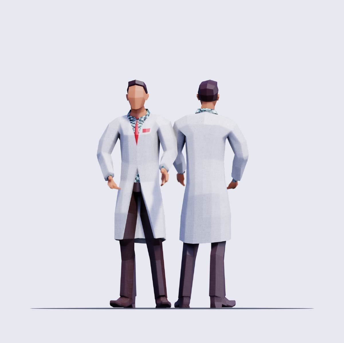 3D model Scientist People - Animated and Rigged VR / AR / low-poly ...