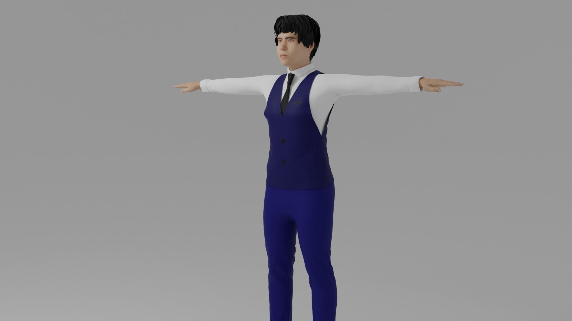 Air Steward Man - Hostess 3D model | CGTrader