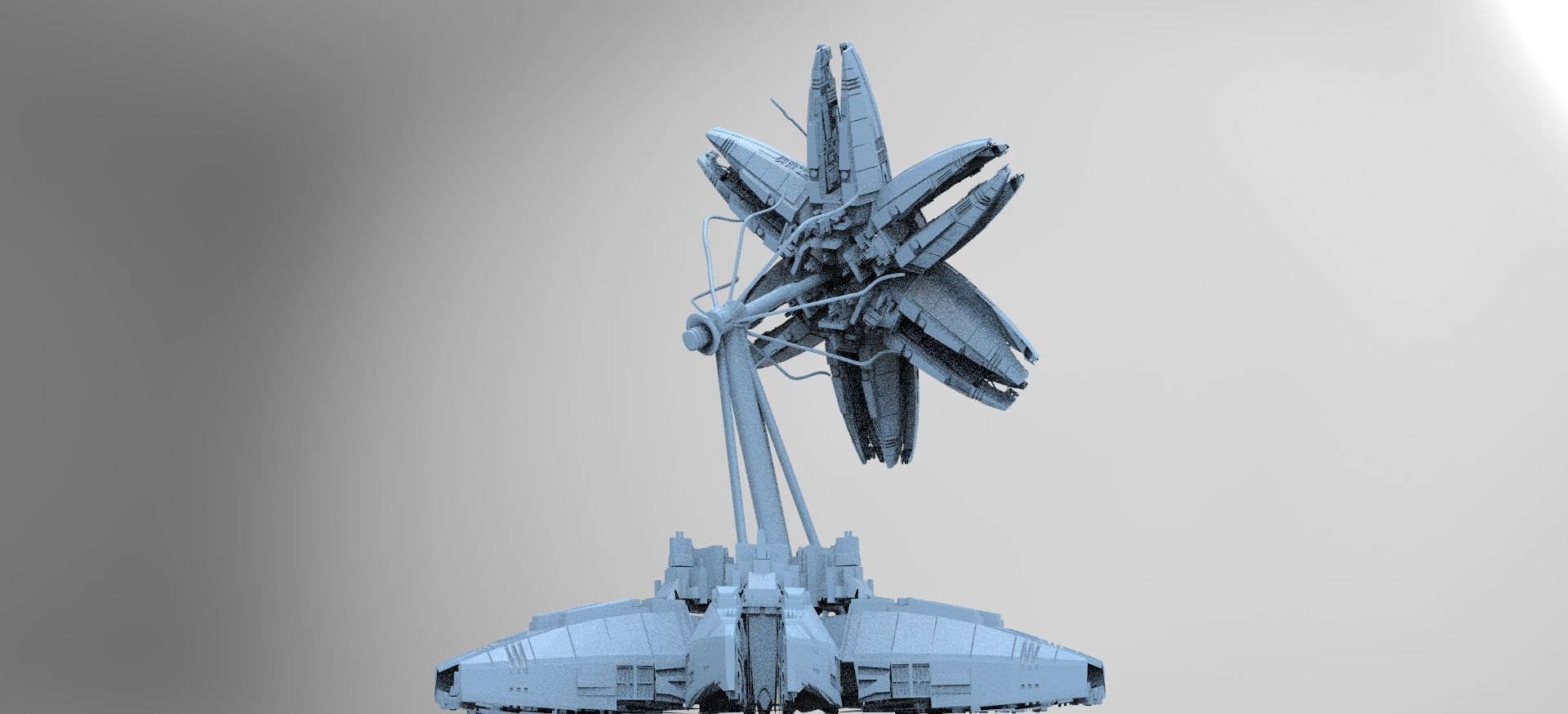 Alien Satellite Dish Base Flower 3D model | CGTrader