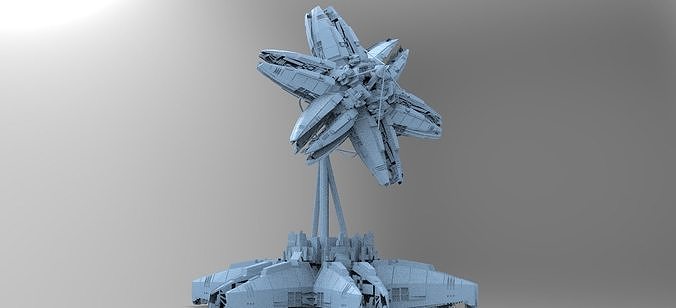 Alien Satellite Dish Base Flower 3D model | CGTrader