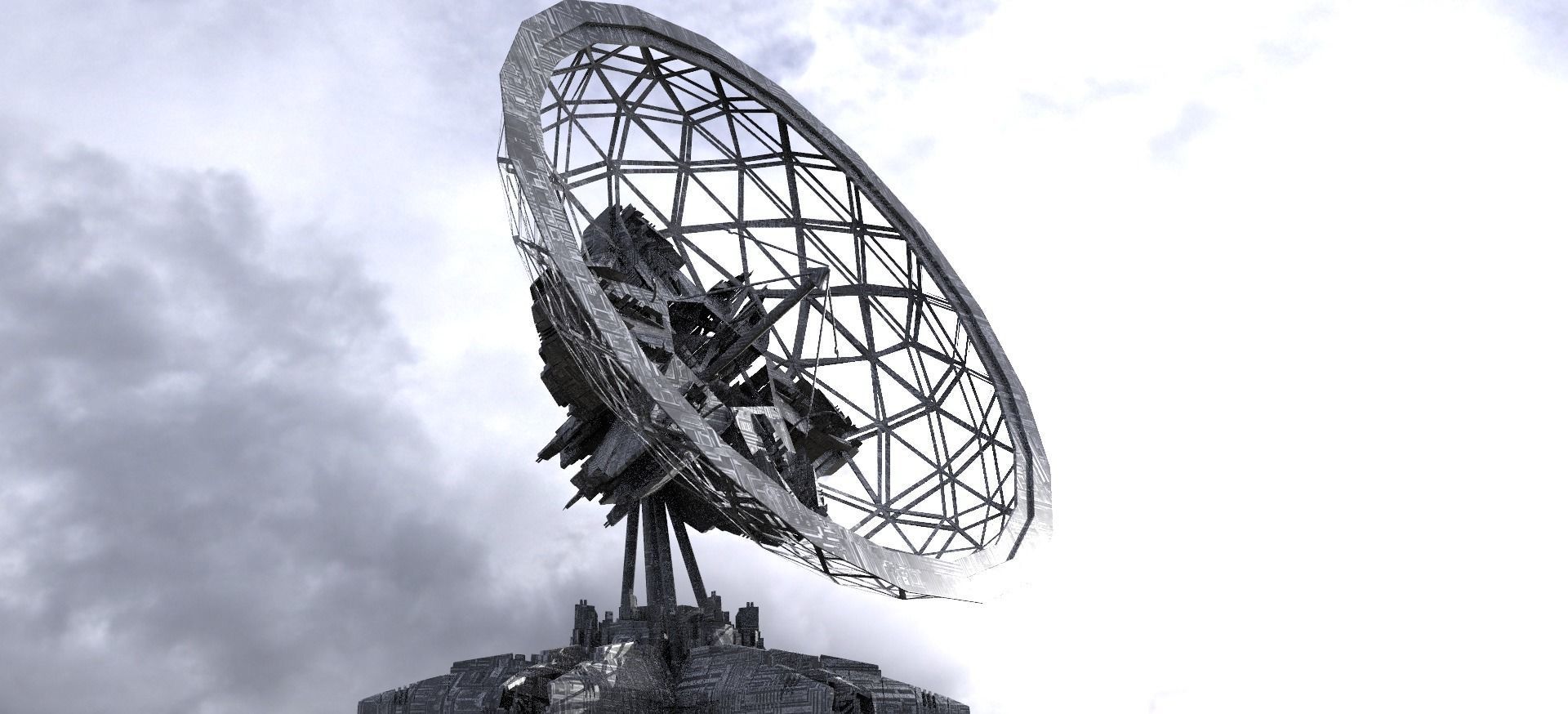 Military Ops Satellite Dome array grid 3D model | CGTrader