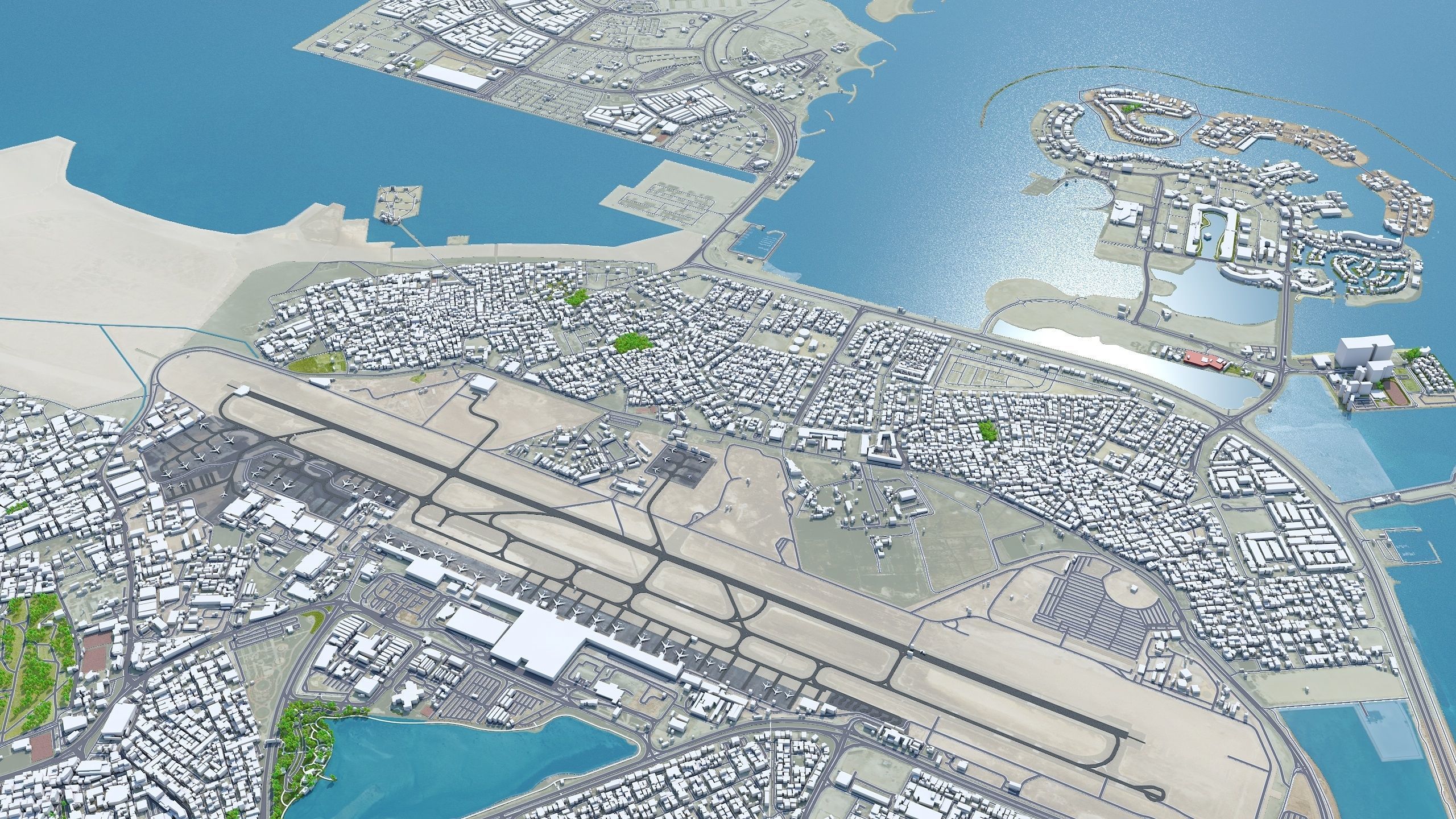 3D model Muharraq Bahrain 20km VR / AR / low-poly | CGTrader