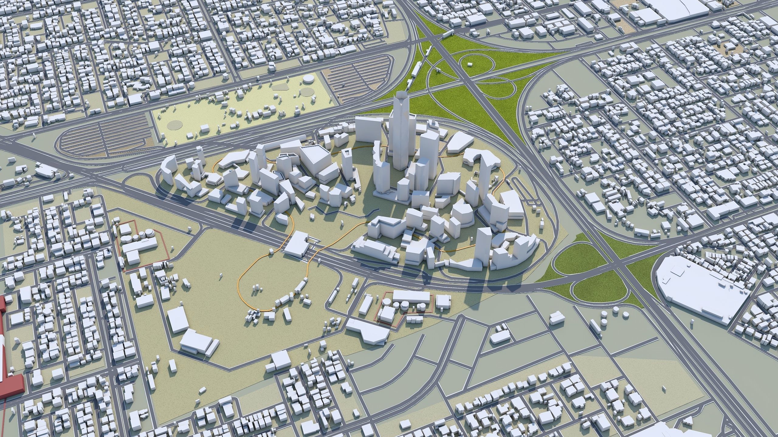3D model King Abdullah Financial District KAFD Riyadh 5km VR / AR / low ...