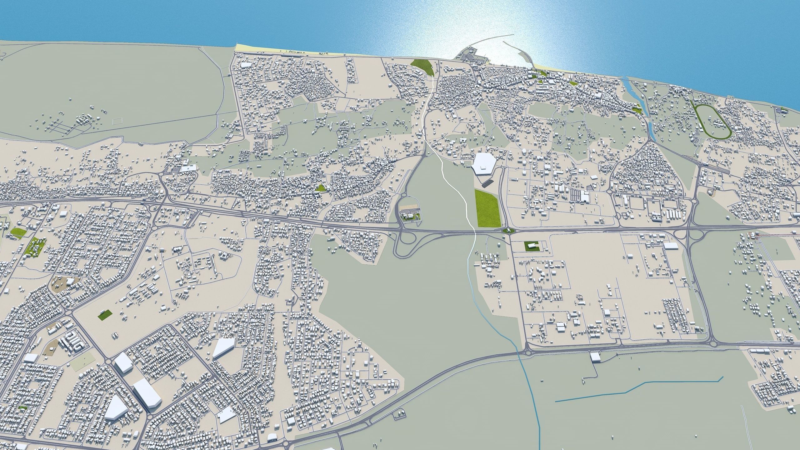 3D model Al Seeb Oman 40km AI VR / AR / low-poly | CGTrader