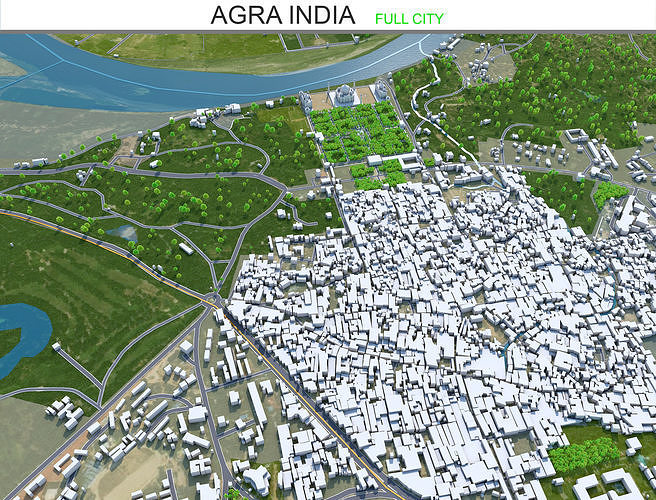 3D model Agra India 50km VR / AR / low-poly | CGTrader
