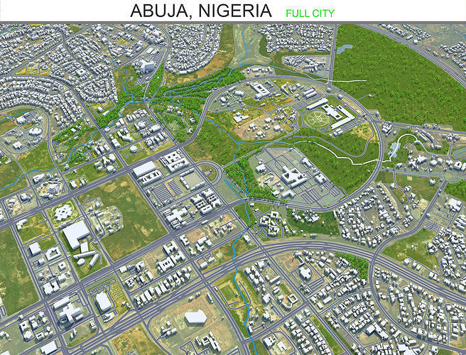 3D model Abuja Nigeria 40km VR / AR / low-poly | CGTrader