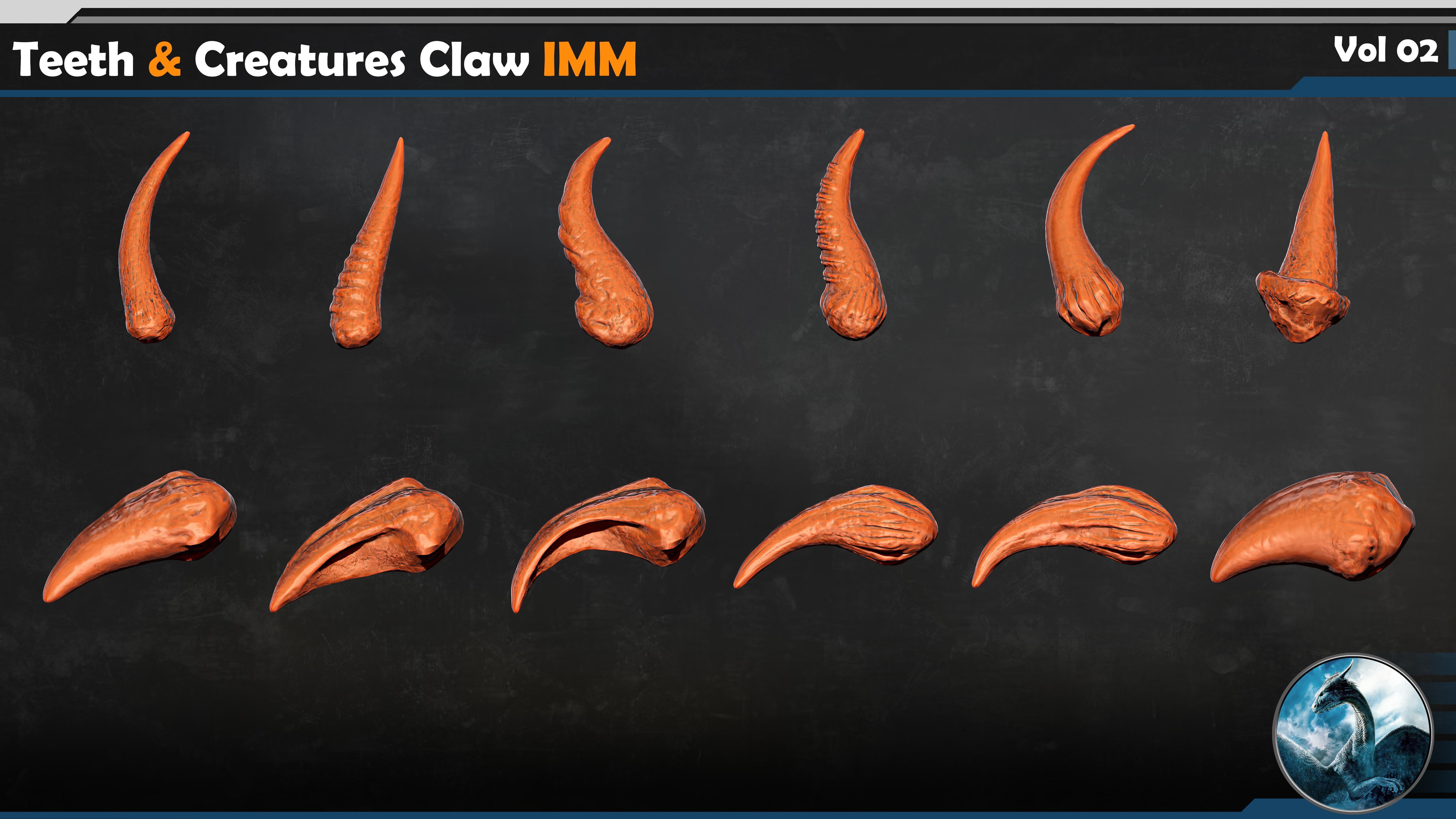 90 Teeth - Creatures Claws IM-Vol 02 3D model | CGTrader