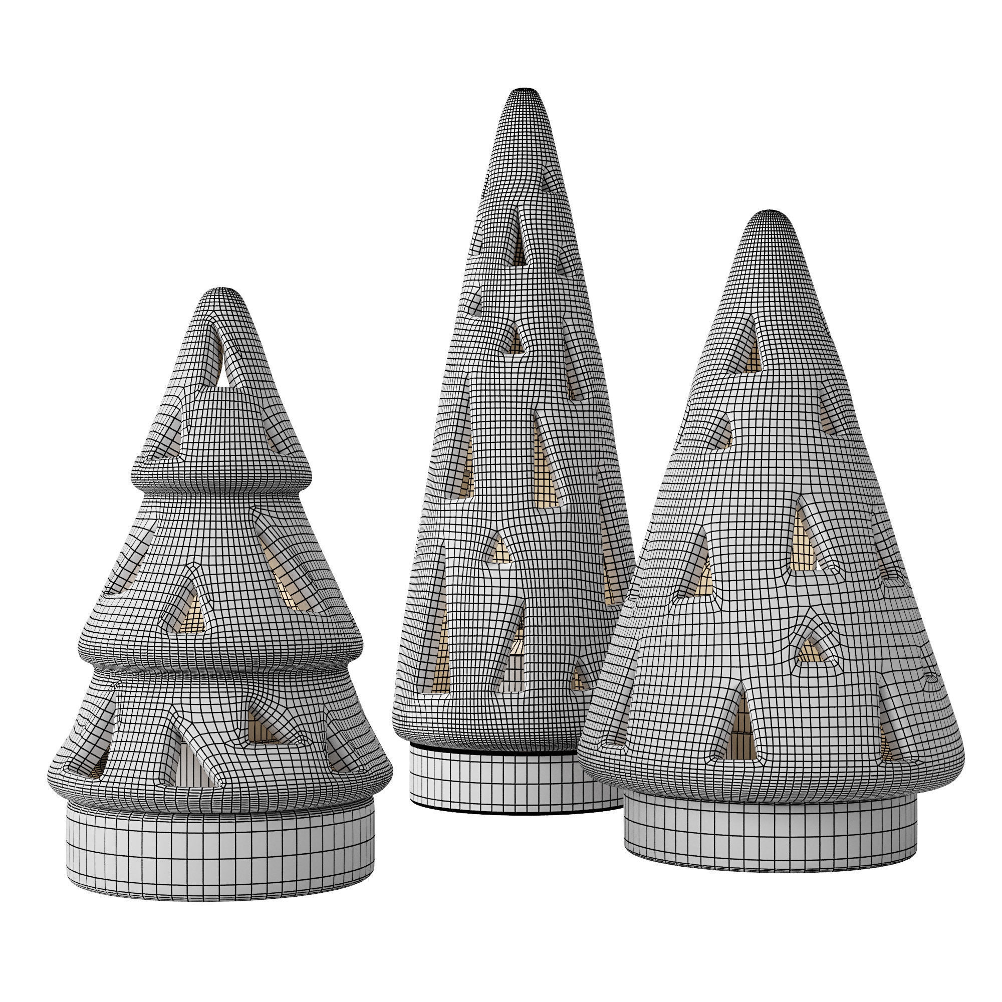 Ceramic Christmas Trees 3D model | CGTrader