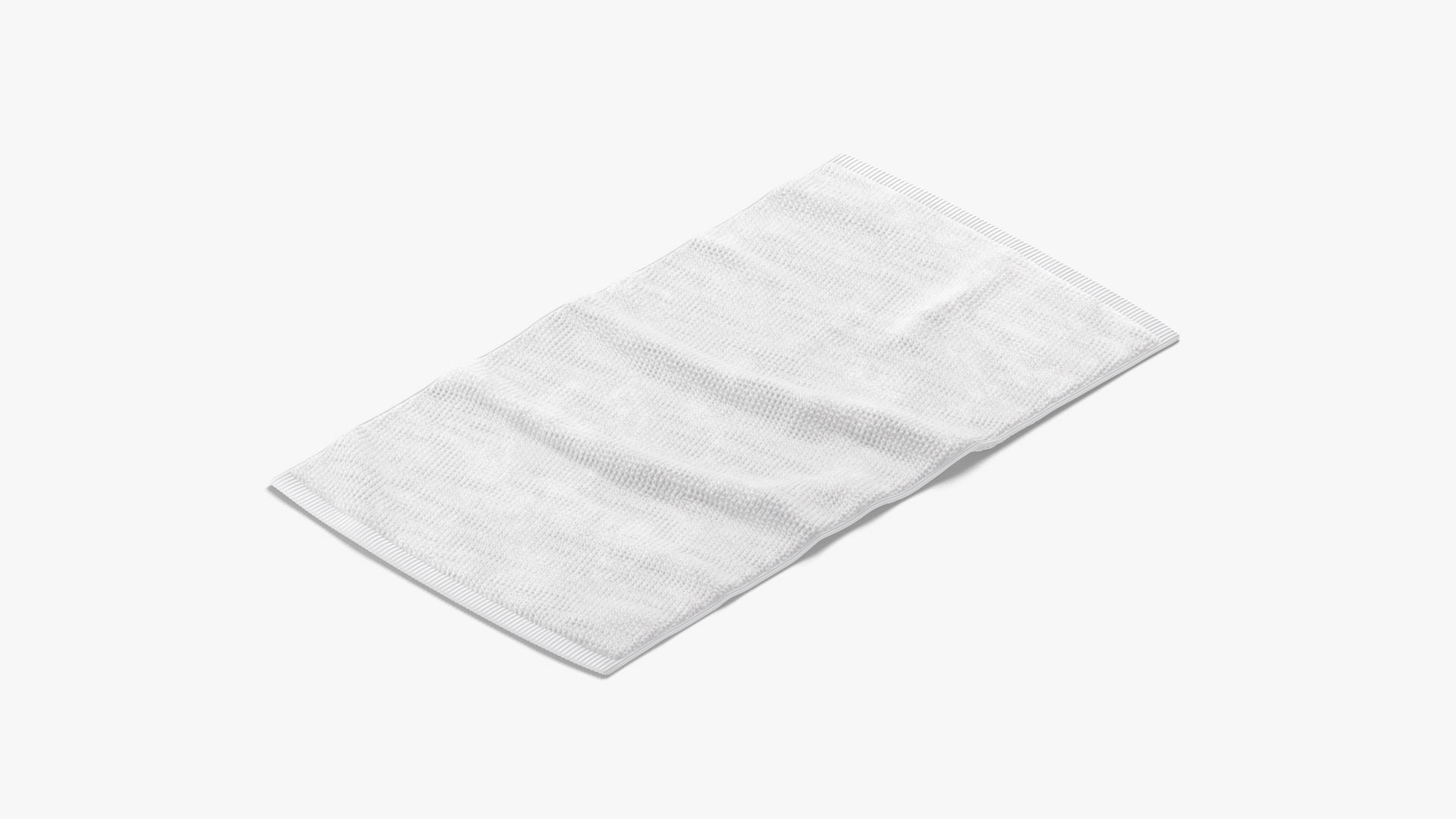 3D model White Small Bath Towel Set - flat crumpled shower beach towels ...