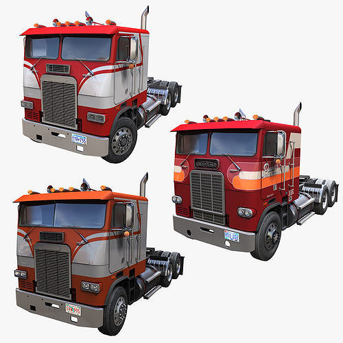 3D Model Collection Freightliner FLT cabovers VR / AR / low-poly | CGTrader
